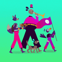Purple Family Parade GIF | GIFDB.com