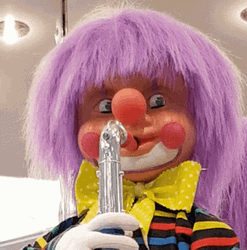 Purple Haired Puppet Trumpet GIF | GIFDB.com