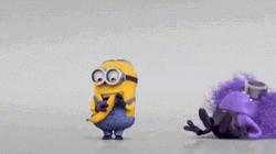 Purple Minion Chasing For Banana GIF | GIFDB.com