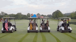 Racing Of Golf Cart In Field GIF | GIFDB.com