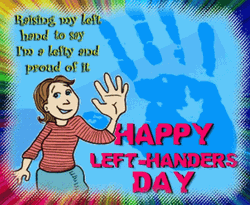 Raising Left Hand Saying Happy Left Handers Day GIF | GIFDB.com