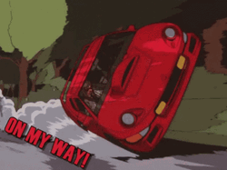 Red Anime Car On My Way GIF | GIFDB.com