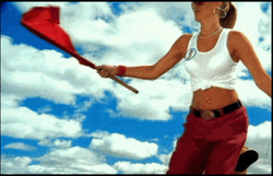 Girl Waving Red Flag GIF | GIFDB.com