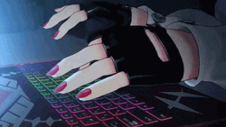 Red Nails Hackerman Keyboard Warrior GIF | GIFDB.com