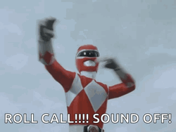 Red Ranger Roll Call Sound Off GIF | GIFDB.com