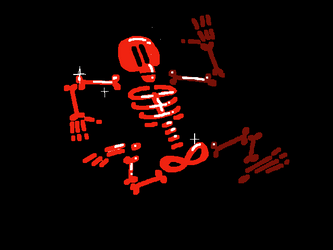 Red Shining Skeleton Running GIF | GIFDB.com