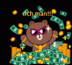 Rich Man Brown Bear Cartoon GIF | GIFDB.com