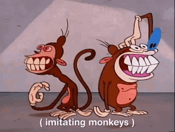 Rizz Funny Monkeys The Ren And Stimpy Show GIF | GIFDB.com