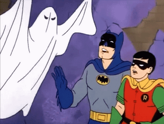 Robin And Batman Scared By A Ghost GIF | GIFDB.com