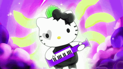 Rocker Hello Kitty Cartoon Character GIF | GIFDB.com