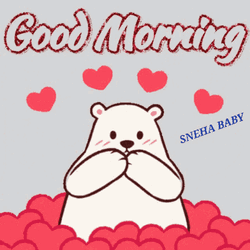 Romantic Good Morning Flying Kiss Animated Bear Hearts GIF | GIFDB.com