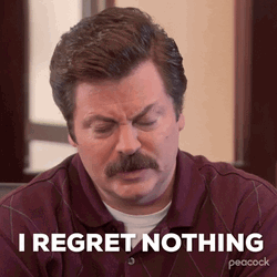 Ron Swanson I Regret Nothing Nod GIF | GIFDB.com