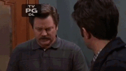 Happy Ron Swanson Excited Smile GIF | GIFDB.com