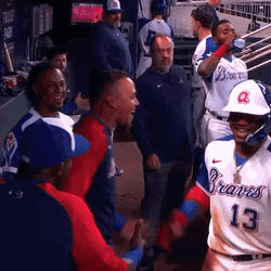 Ronald Acuna Jr Celebrating With Teammates GIF | GIFDB.com