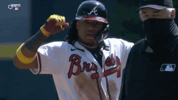 Ronald Acuna Jr Doing A Double High Five GIF | GIFDB.com