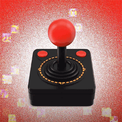 Cool Kid Using Vintage Joystick Controller GIF | GIFDB.com