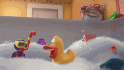 Rubber Duck And Friends Bubble Bath Time GIF | GIFDB.com