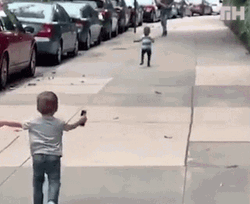 Running Babies Friend Hug GIF | GIFDB.com