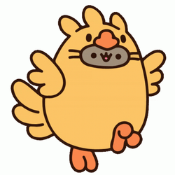 Running Chicken On Pusheen Thanksgiving GIF | GIFDB.com