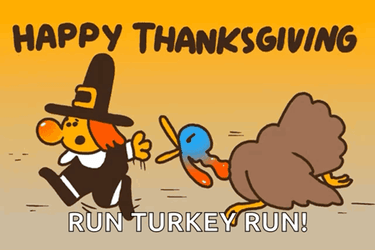 Running Turkey Animated Thanksgiving GIF | GIFDB.com