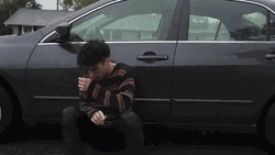 Sad Boy Crying Beside Car Aesthetic GIF | GIFDB.com