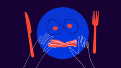 Sad Face Breakfast Bacon GIF | GIFDB.com