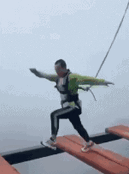 Safety Harness Cord Falls Off GIF | GIFDB.com