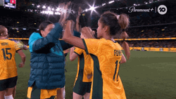 Sam Kerr Hugs With Pat On Back Ponder GIF | GIFDB.com