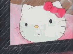 Sanrio Hello Kitty Watches Rain GIF | GIFDB.com
