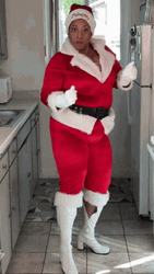 Santa Dancing In The Kitchen GIF | GIFDB.com