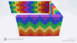 Satisfying Colorful Magnets Stacking GIF | GIFDB.com