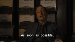 Saul Goodman Saying As Soon As Possible GIF | GIFDB.com