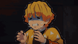 Scared Crying Demon Slayer Zenitsu GIF | GIFDB.com