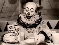 Scary Clown Eating Cereals GIF | GIFDB.com