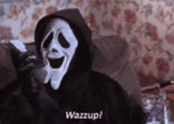 Scary Movie Ghost Face Phone Call Wazzup GIF | GIFDB.com