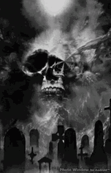 Scary Skull Gothic Fournier Cemetery GIF | GIFDB.com