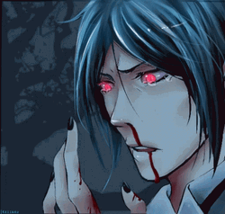 Sebastian Michaelis Crying Nose Bleed GIF | GIFDB.com