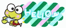 Sending Hello By Keroppi GIF | GIFDB.com