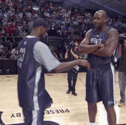Shaquille O'neal With Lebron James Dancing GIF | GIFDB.com