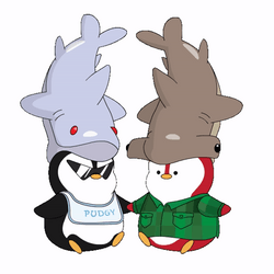 Shark Head Penguins Team High Five GIF | GIFDB.com