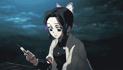 Shinobu Kocho Holding Injection Syringe GIF | GIFDB.com
