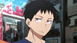 Fire Force Shinra Kusakabe Startled Reaction GIF | GIFDB.com