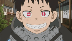 Cute Shinra Kusakabe Wide Eyes GIF | GIFDB.com