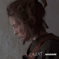 Shudder Caveat Scared Lady GIF | GIFDB.com
