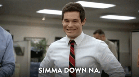 Simmer Down Now Adam Devine With Tie GIF | GIFDB.com