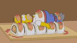 Simpsons Eat His Body Sushi GIF | GIFDB.com