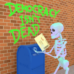 Skeleton Vote Democracy Not Dead GIF | GIFDB.com