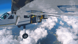 Skydiving Camera On Plane Wings GIF | GIFDB.com