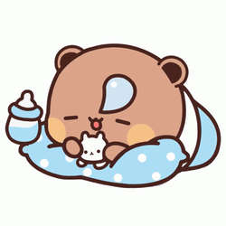 Sleep Cute Bubu Holding Dudu GIF | GIFDB.com