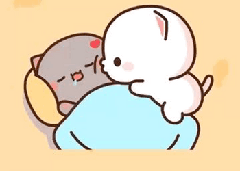Sleep Cute Peach And Goma Wake Up Kiss GIF | GIFDB.com